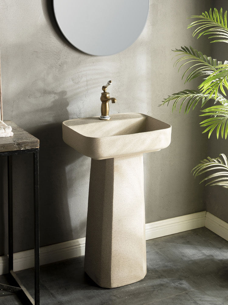 Xinhe Ceramic Column Basin - Outdoor Wash Basin for Garden & Balcony