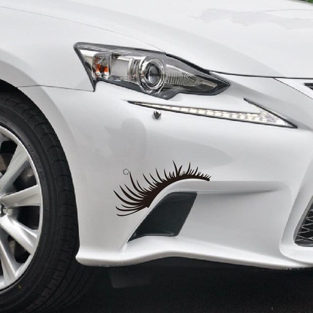 Creative and personalized car headlight eyebrow stickers eyelash car ...