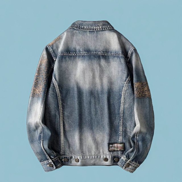 High-end denim jacket for men in spring and autumn popular embroidery ...