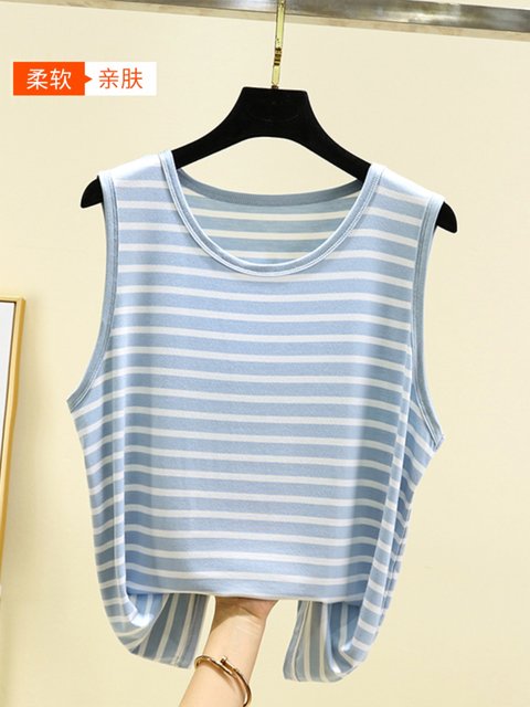 Modal striped vest for women in summer casual and versatile sleeveless ...
