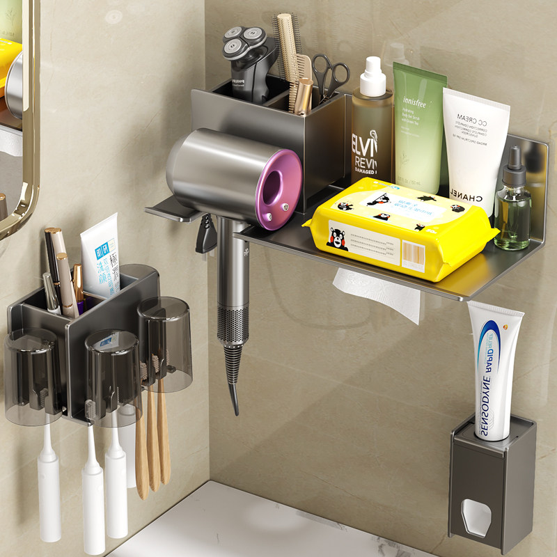 Hairdryer Rack Wall Mount Dyson Shelf Organizer