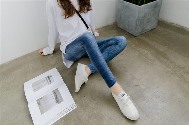 New style imitation denim plus velvet thickening slim pants with ...