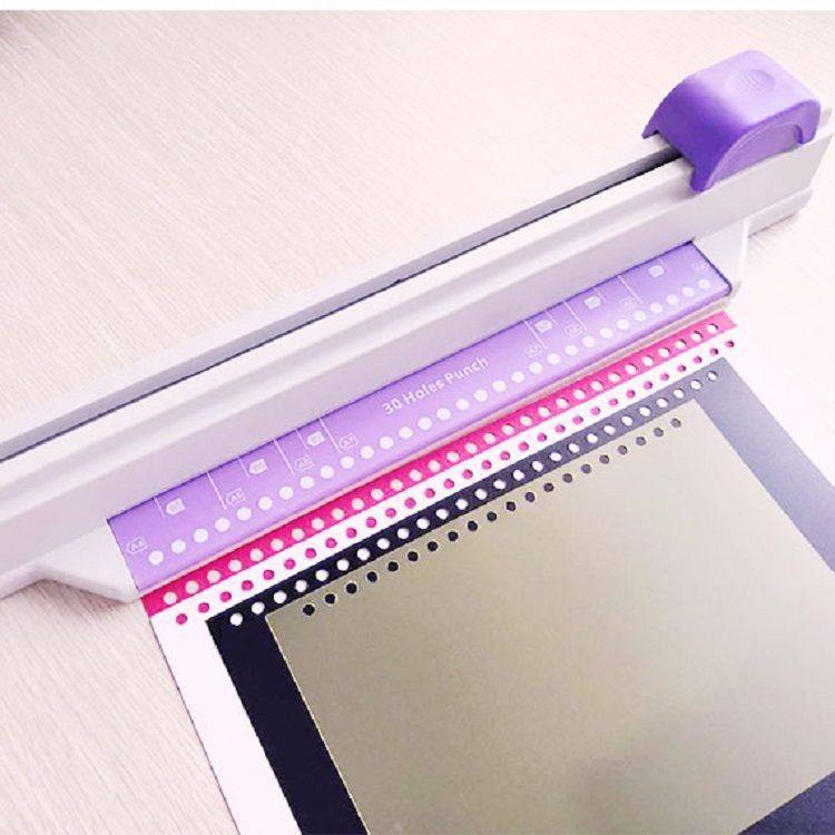 A4 Hand Push Punch Machine - Multifunctional Loose-Leaf Paper Punch