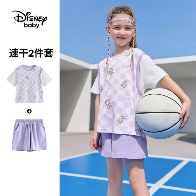 Disney girls summer sports suit 2024 summer new style children's quick ...
