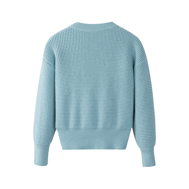 onemore autumn women's tops simple solid color cardigan coat round neck ...