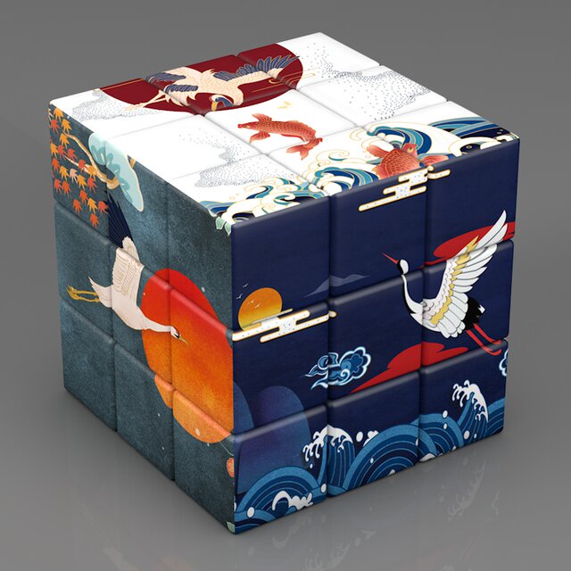 Japanese-style wave camouflage Xiangwen retro creative third-order ...