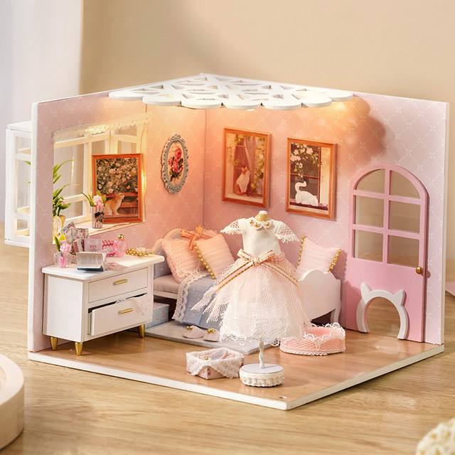 Handmade diy cabin production mini house model house creative miniature ...