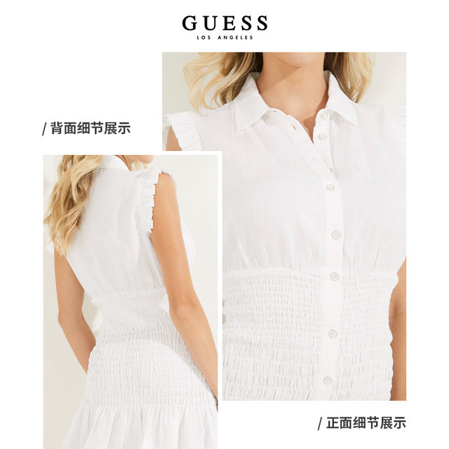 GUESS women's comfortable commuting small flying sleeves solid color ...