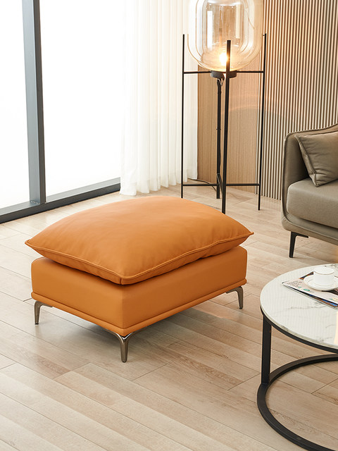 Leather footrest sofa single modern simple living room imperial ...