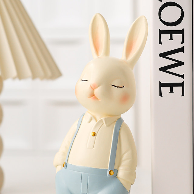 Home Decoration Desktop Creative Niche Rabbit Books Relying on Books to ...