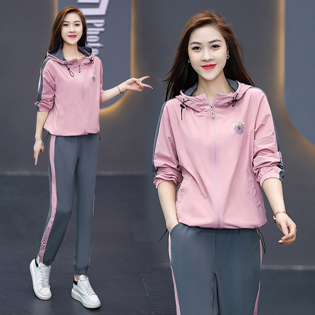 Casual sports suit for women spring and autumn 2024 new long-sleeved jacket leggings pants ...