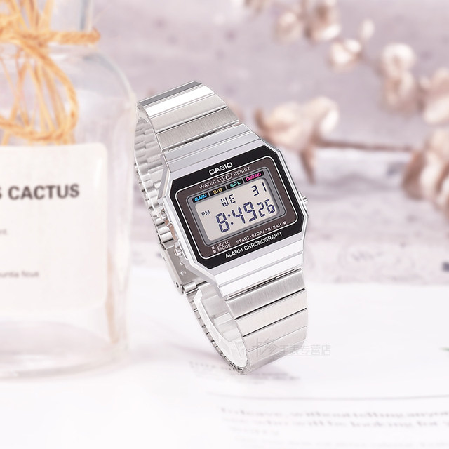Casio retro small square watch female middle school and high school trendy student watch ...