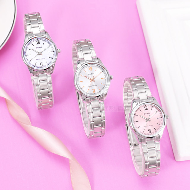 New temperament Casio brand watch female student cherry blossom powder ...