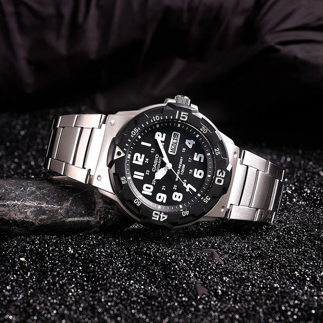 New CASIO Casio trendy sports waterproof luminous steel strap student ...