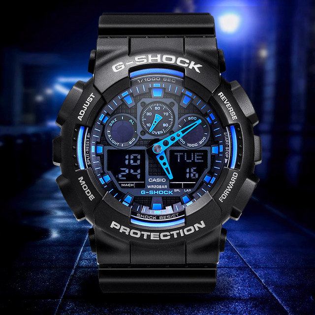 CASIO Casio blue watch men's g-shock student sports waterproof haze blue shockproof and ...