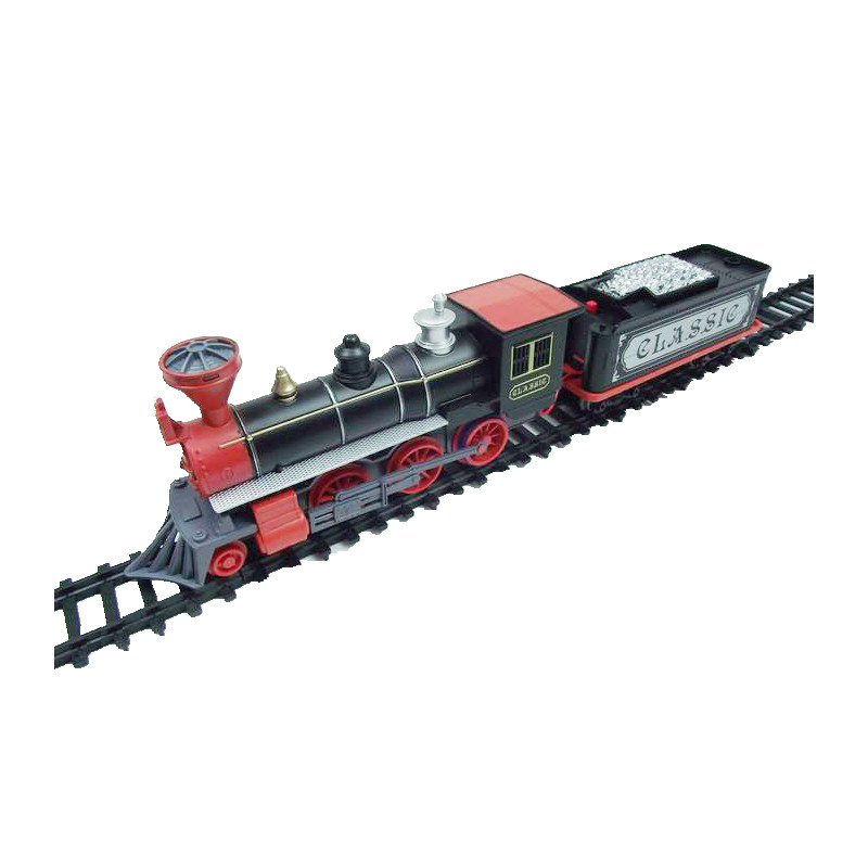 Medium-Sized Brick Red Steam Locomotive Electric Toy - Track Train ...