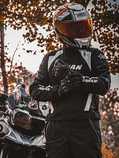 Duhan motorcycle riding suit, four-season racing suit, anti-fall, warm ...