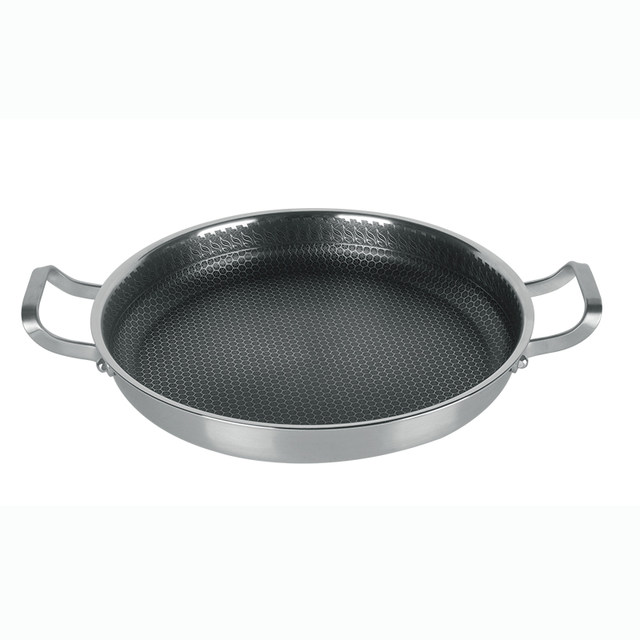 316 stainless steel large double ears 34cm flat bottom non-stick frying ...