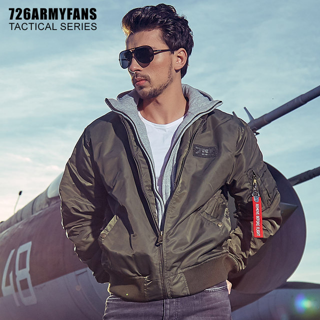 726 Military Fan American MA1 Air Force Flight Jacket Men's Warm ...