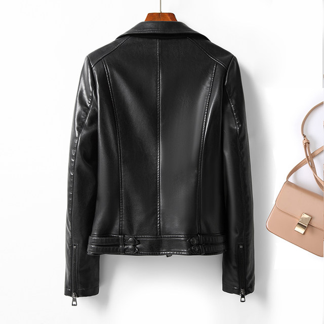 Haining genuine leather jacket women's short style slim fashion Korean ...