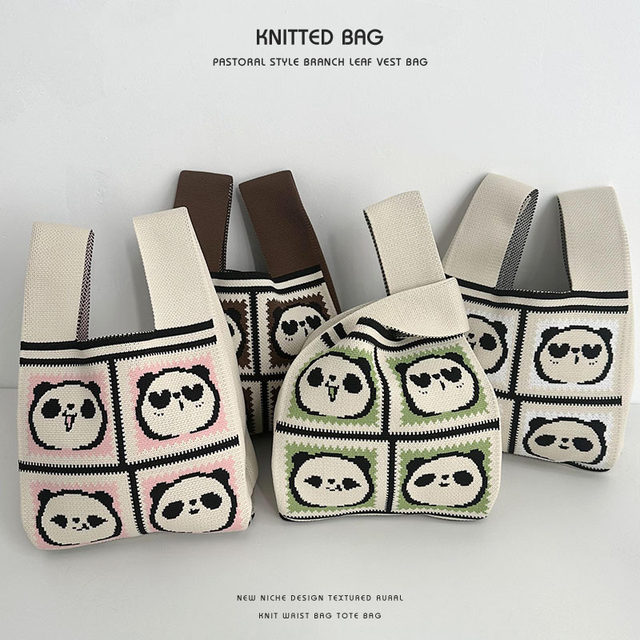 Grandpa Panda Knitted Bags Knitted Handbags Shop Surroundings in ...