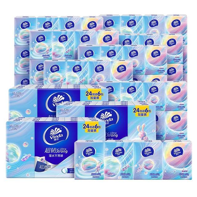 Vinda super tough handkerchief paper 4 layers 90 packs full box ...