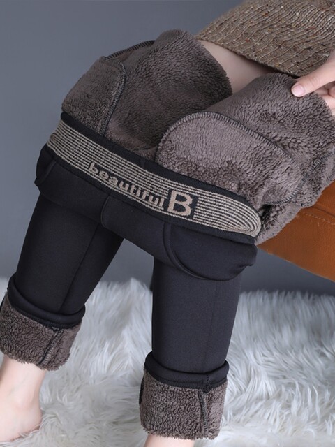 Extra thick lamb velvet high waist leggings for women in autumn and ...