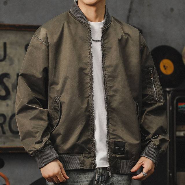 American MA1 classic bomber jacket men's 2024 new clothing American handsome work baseball ...