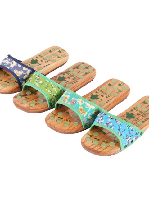 Jade massage wooden clog shoes couple shoes wooden slippers home wooden ...