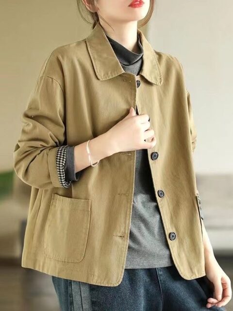Literary and artistic cotton short jacket for women in spring 2024 new ...