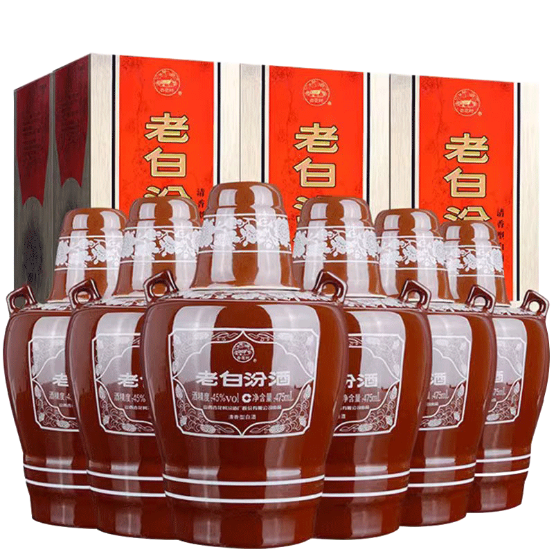 Shanxi Xinghuacun Fenjiu 45% 10-year-old Baifenjiu 475ml*6 bottles of fresh-flavored domestic ...
