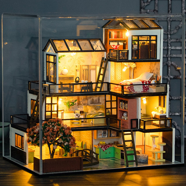 New diy mini villa dream town handmade 3d three-dimensional puzzle ...