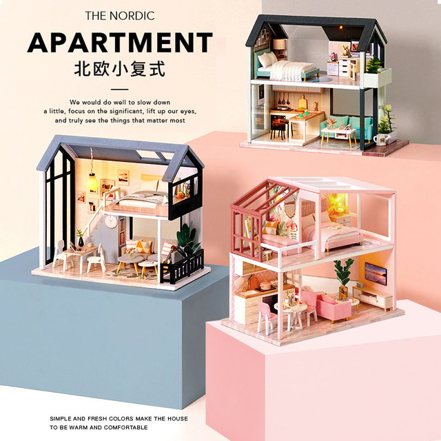 Zhitu House DIY hut Nordic duplex handmade assembly and make small ...