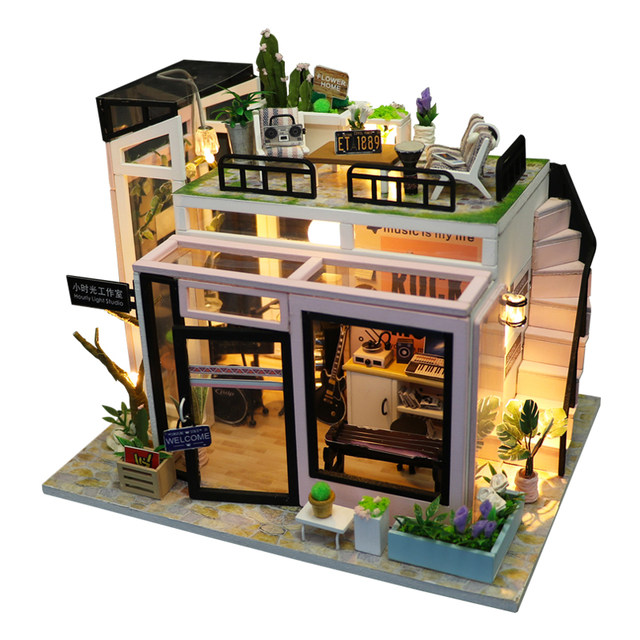 diy cabin handmade scene shop model adult toy assembled house birthday ...
