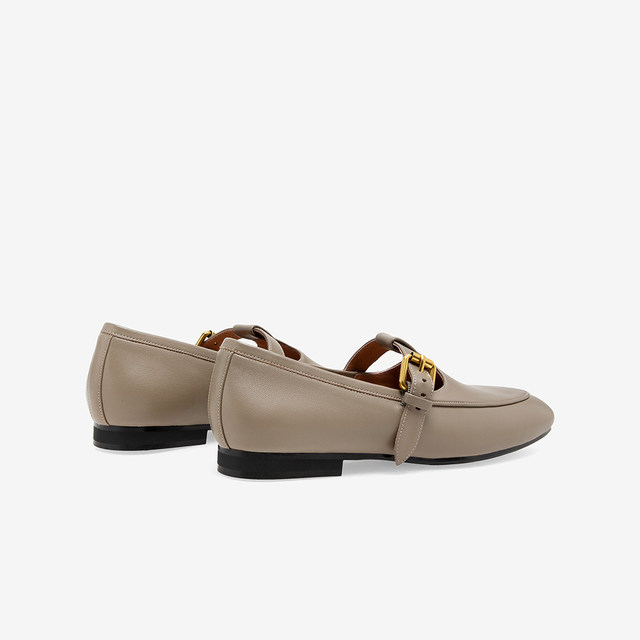 Bata one-leg loafer women's spring and autumn new sheepskin Mary Jane ...