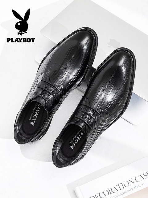 Playboy men's leather shoes genuine leather business formal wear ...