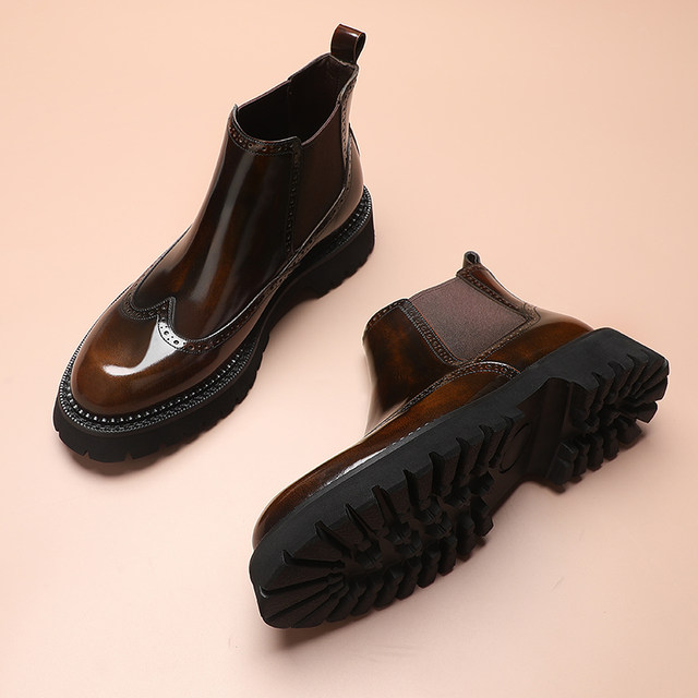 Men's short Chelsea boots, plus velvet, fashionable and versatile ...