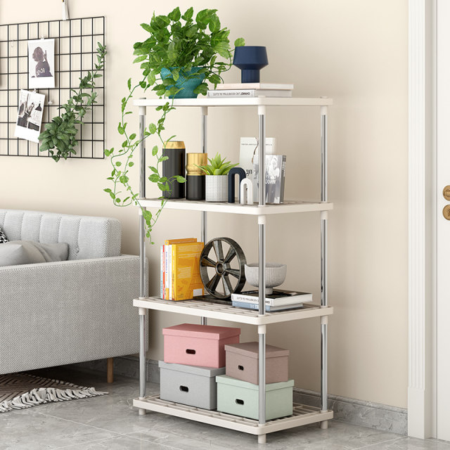Kitchen storage rack bedroom shelf plastic floor storage rack bathroom ...