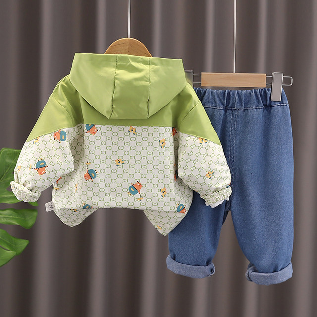 Boys' Autumn Clothes Set 2024 New Style Baby Autumn Sweater Three-piece ...