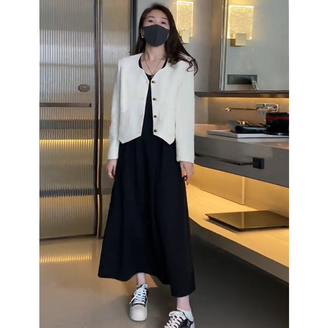 French Hepburn style high -level long -level dress female retro high ...