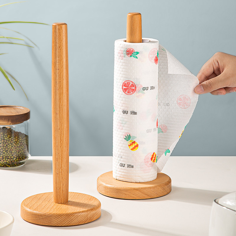 Beech Wood Paper Towel Holder for Kitchen Roll Paper Storage