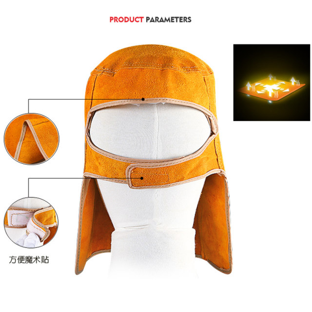 Cowhide welding mask head-mounted welding cap welder welding mask flip ...