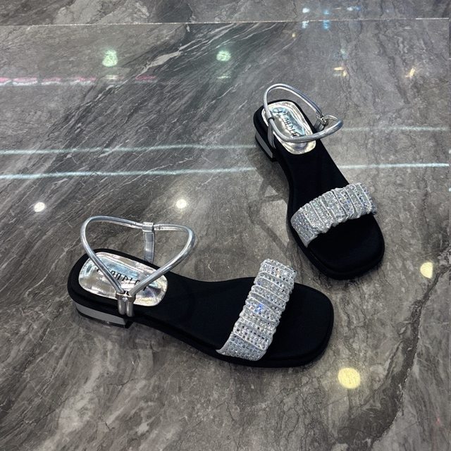 Fairy style rhinestone fashion high-end sandals 2024 summer new ...