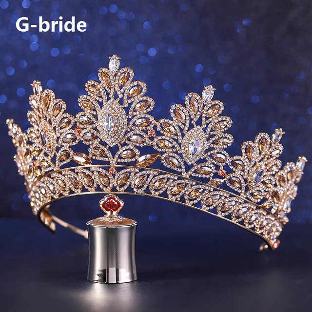 New European and American high-end luxury bridal zircon crown stage ...