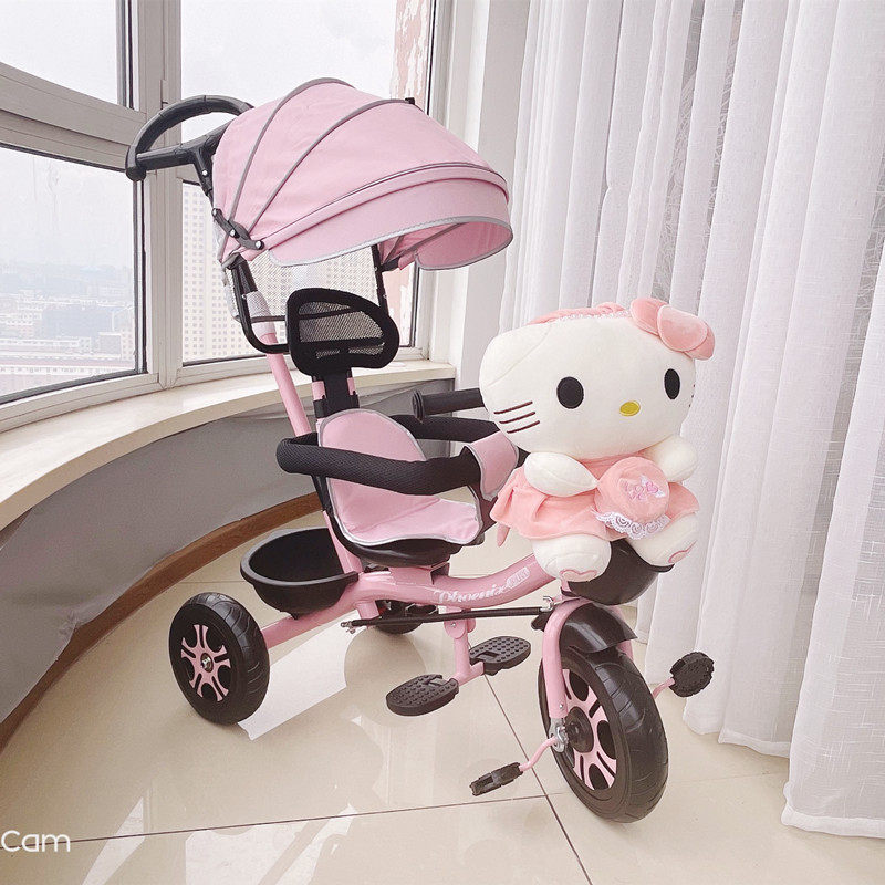 Foldable Hello Kitty Children's Tricycle Trolley Korean Baby Bicycle 0 ...