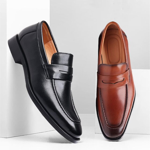 Leather shoes men's business formal one-on-one genuine leather large ...