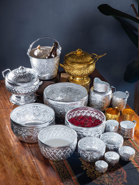 Thai -style water tableware tin bowl, Thailand imported from Southeast ...