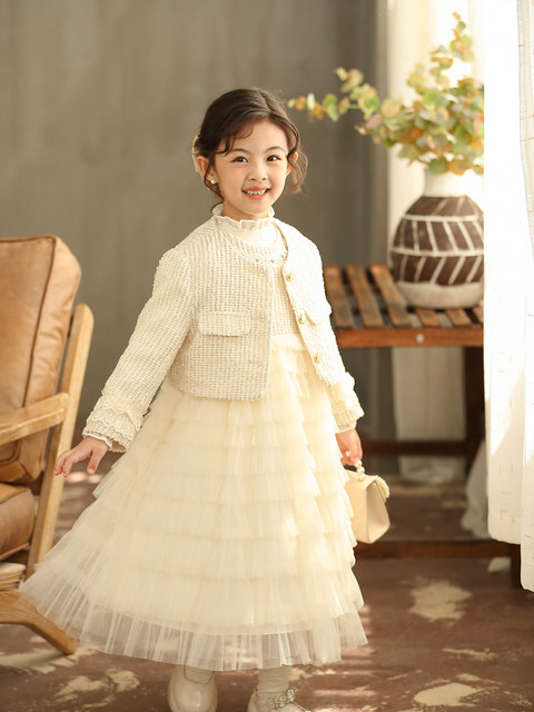 Girls two -piece set 2024 autumn and winter temperament small incense ...