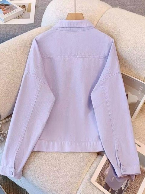 Purple Ins Jacket Women's Spring and Autumn Casual All-Match Jacket New ...