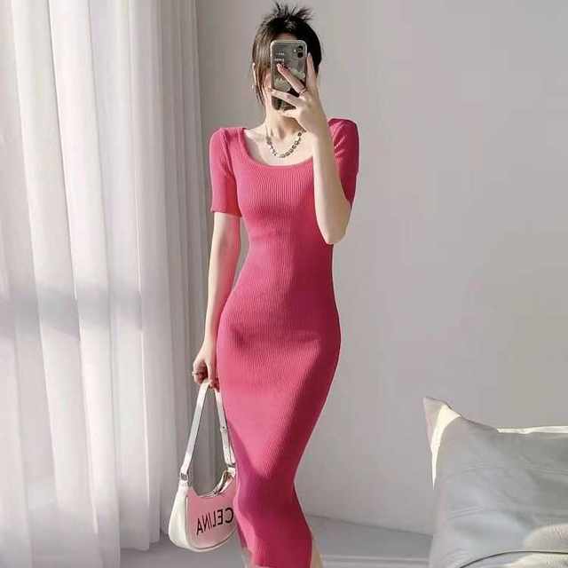 Spring and Autumn Fang Ling Jie Dress Women's short -sleeved tight sexy ...